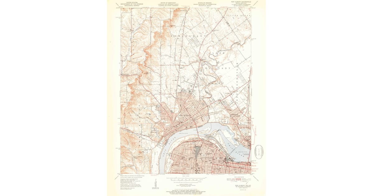1951 Map of New Albany, IN — High-Res | Pastmaps