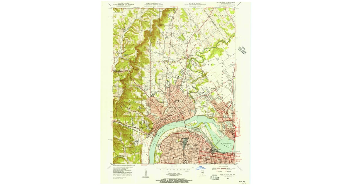 1955 Map of New Albany, IN — High-Res | Pastmaps