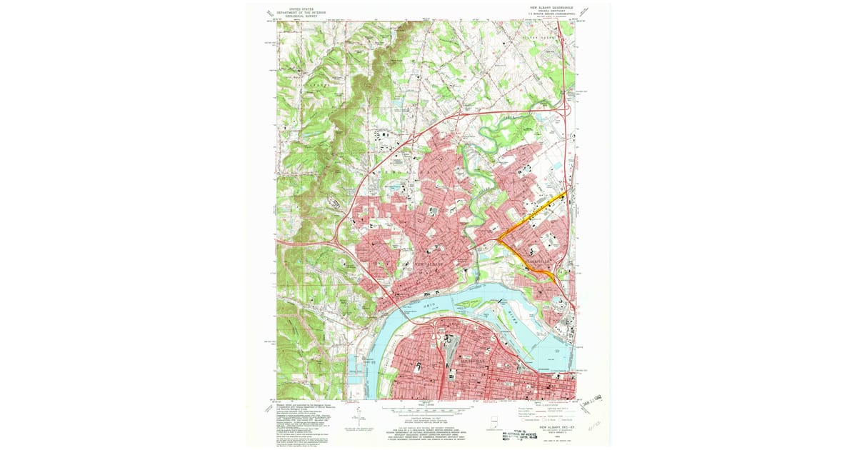 1982 Map of New Albany, IN — High-Res | Pastmaps
