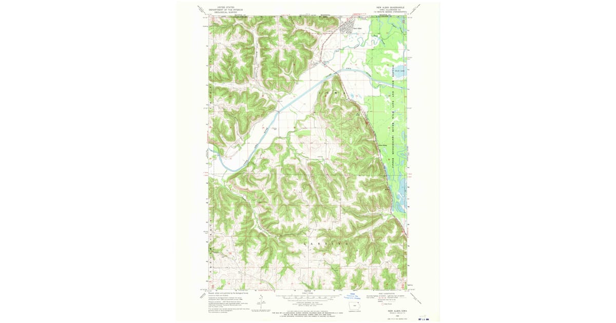 1968 Map of New Albin, IA — High-Res | Pastmaps