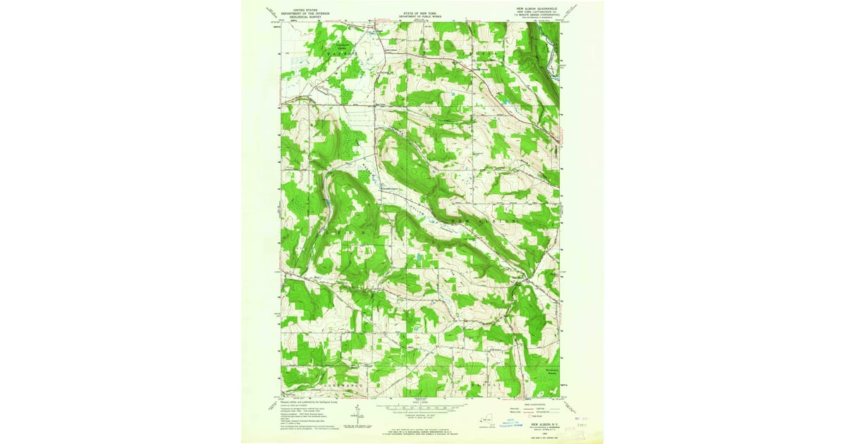 1963 Map of New Albion, Cattaraugus County, NY — High-Res | Pastmaps