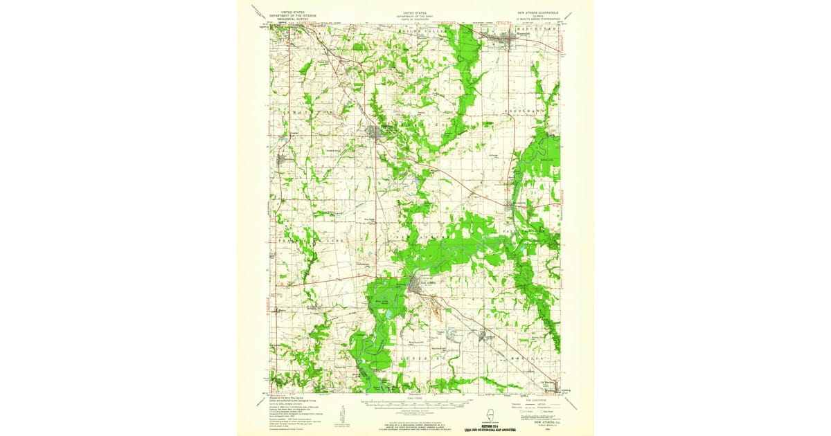 1954 Map of New Athens, IL — High-Res | Pastmaps