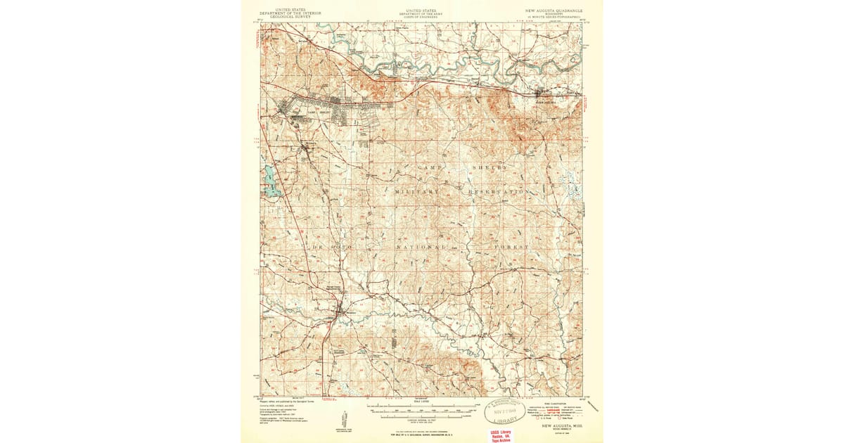 1949 Map of New Augusta, MS — High-Res | Pastmaps