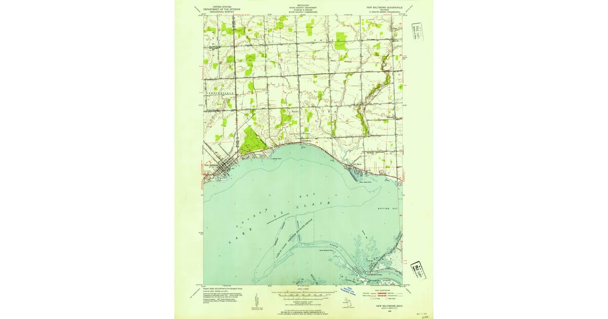 1952 Map of New Baltimore, MI — High-Res | Pastmaps
