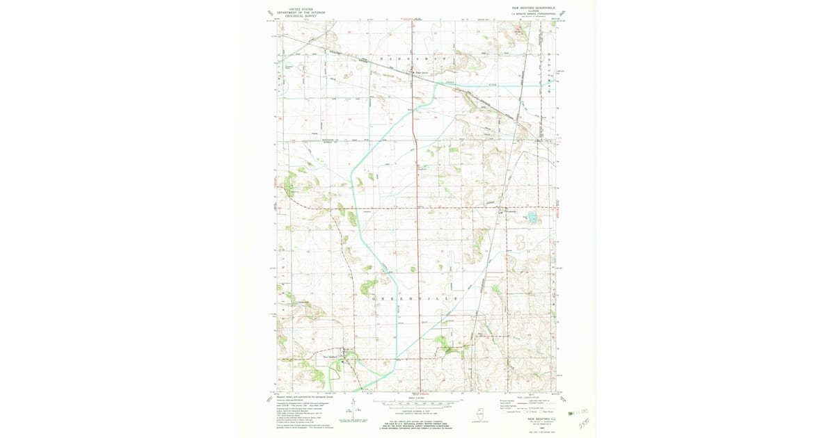 1982 Map of New Bedford, IL — High-Res | Pastmaps