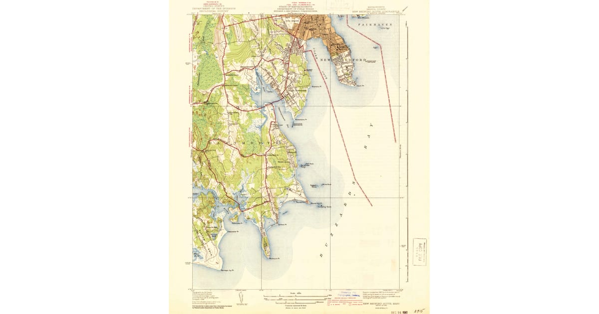 1941 Map of New Bedford South, Bristol County, MA — High-Res | Pastmaps