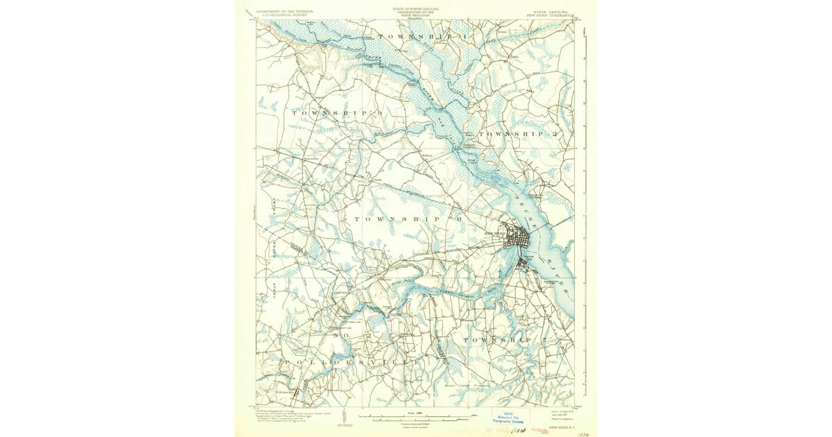 1903 Map of New Bern, NC — High-Res | Pastmaps