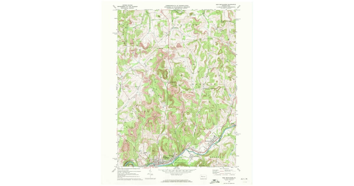 1969 Map of New Bethlehem, PA — High-Res | Pastmaps