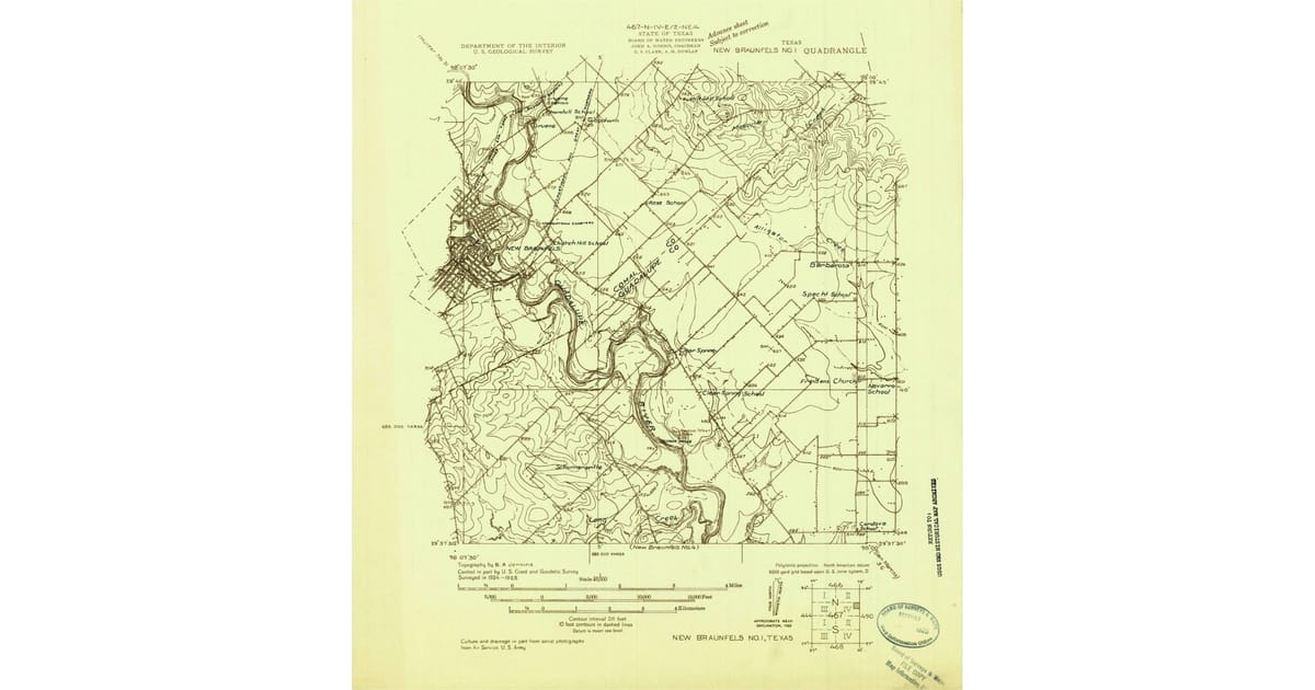 Old Maps of New Braunfels, TX for Genealogy | Pastmaps