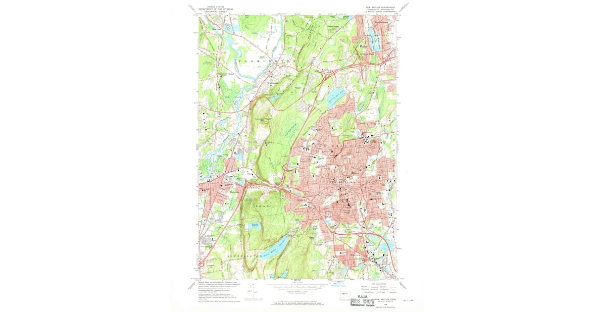 1966 Map of New Britain, CT — High-Res | Pastmaps