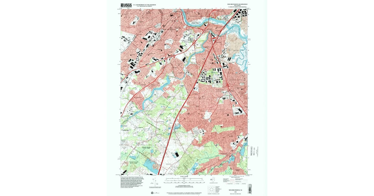 1995 Map of New Brunswick, NJ — High-Res | Pastmaps