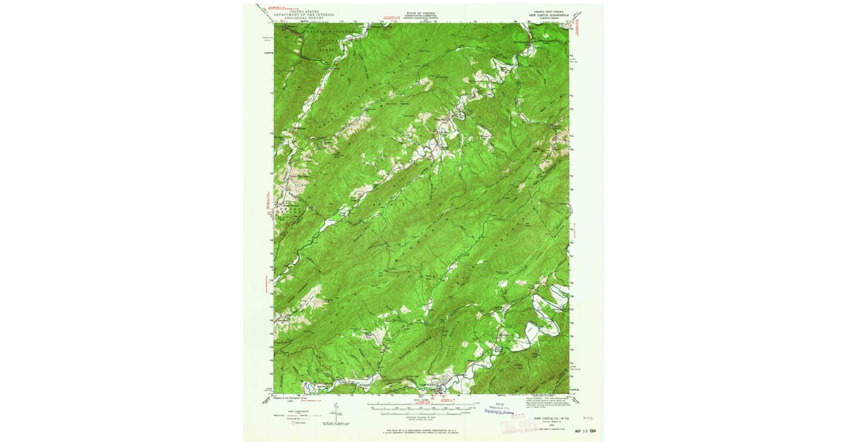1945 Map of New Castle, VA — High-Res | Pastmaps