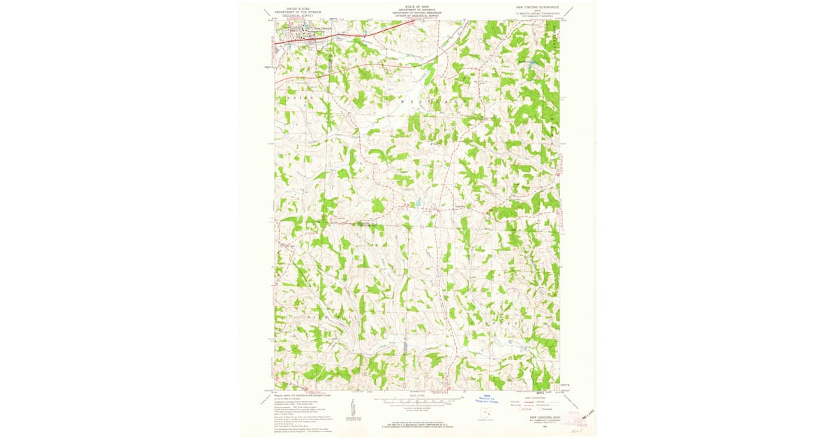 1961 Map of New Concord, OH — High-Res | Pastmaps