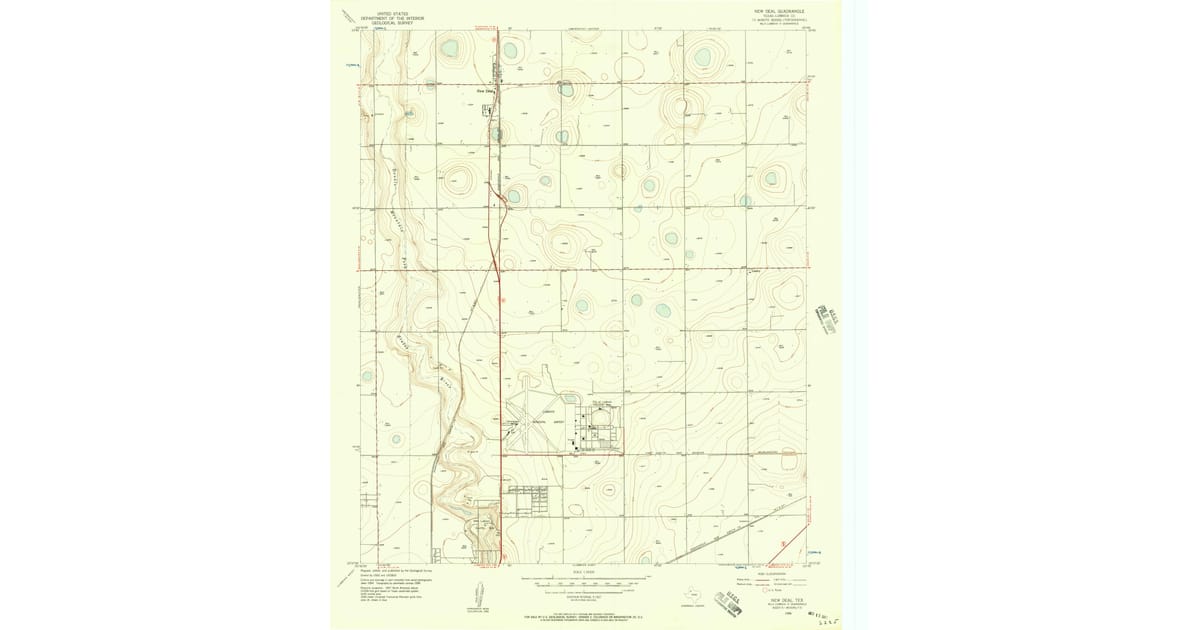 1956 Map of New Deal, TX — High-Res | Pastmaps