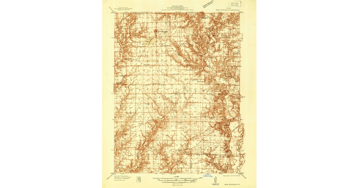1937 Map of New Douglas, IL — High-Res | Pastmaps