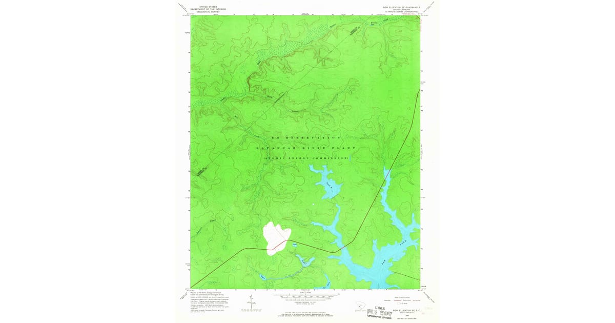 1963 Map of New Ellenton SE, Barnwell County, SC — High-Res | Pastmaps