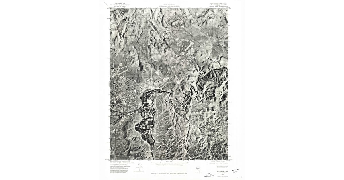 1974 Map of New Empire, Washoe County, NV — High-Res | Pastmaps