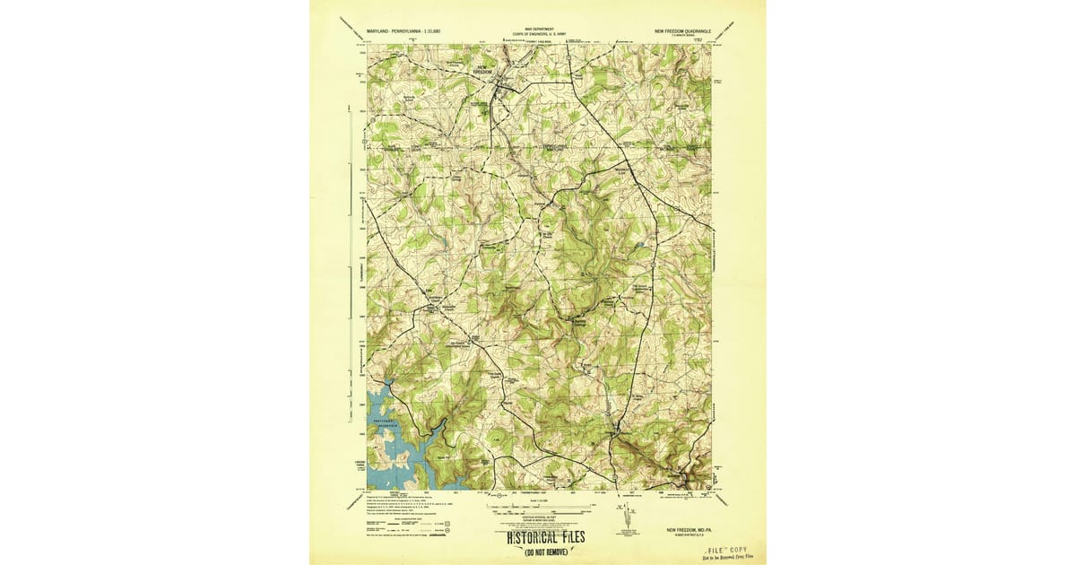 1944 Map of New Freedom, PA — High-Res | Pastmaps