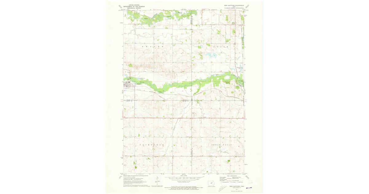 1971 Map of New Hartford, IA — High-Res | Pastmaps