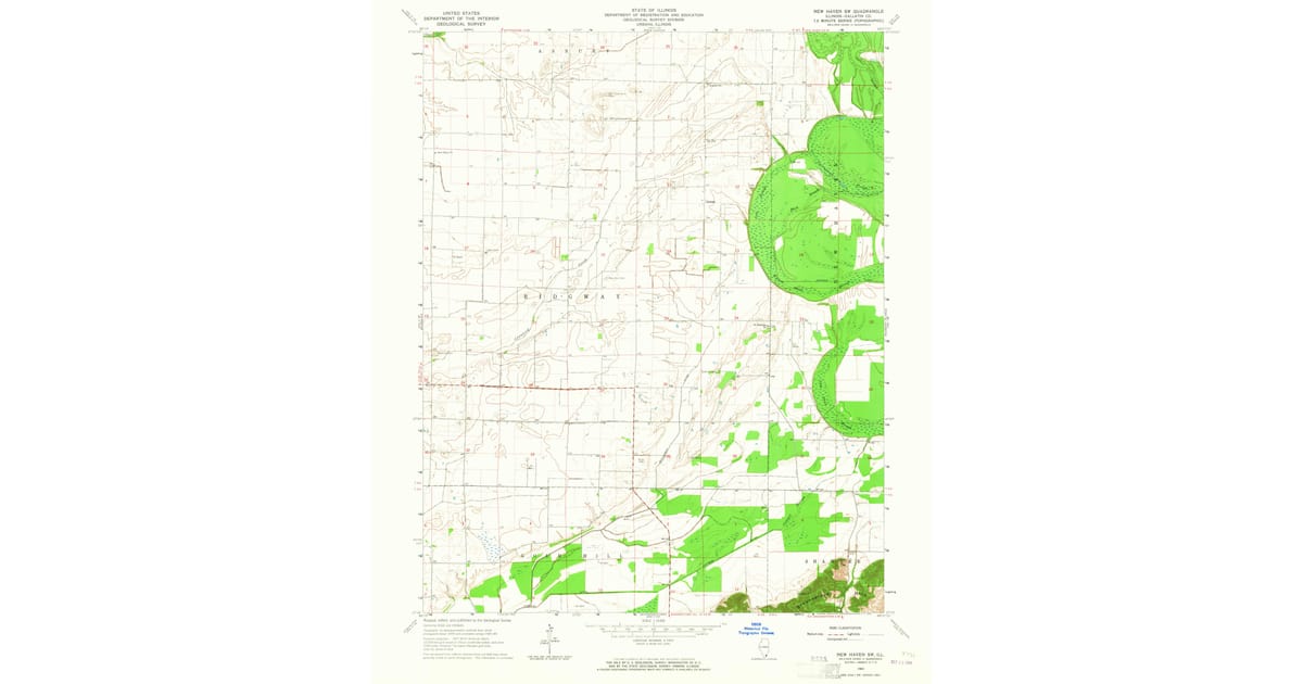 1964 Map of New Haven SW, Gallatin County, IL — High-Res | Pastmaps
