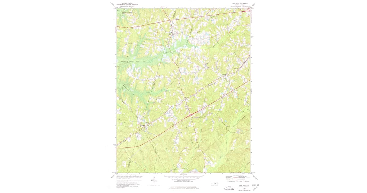 1974 Map of New Hill, Wake County, NC — High-Res | Pastmaps