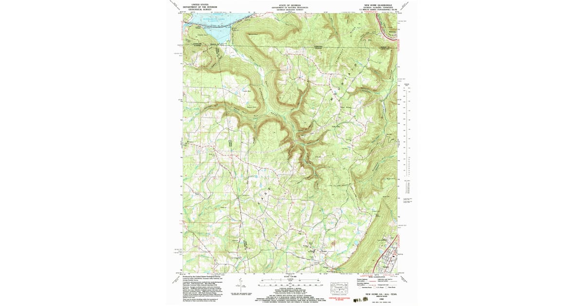 1982 Map of New Home, Dade County, GA — High-Res | Pastmaps