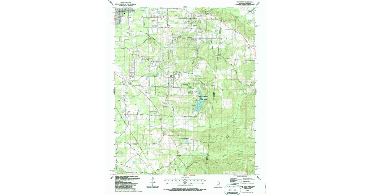 1987 Map of New Hope, MS — High-Res | Pastmaps