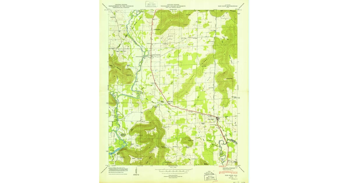 1950 Map of New Hope, AL — High-Res | Pastmaps