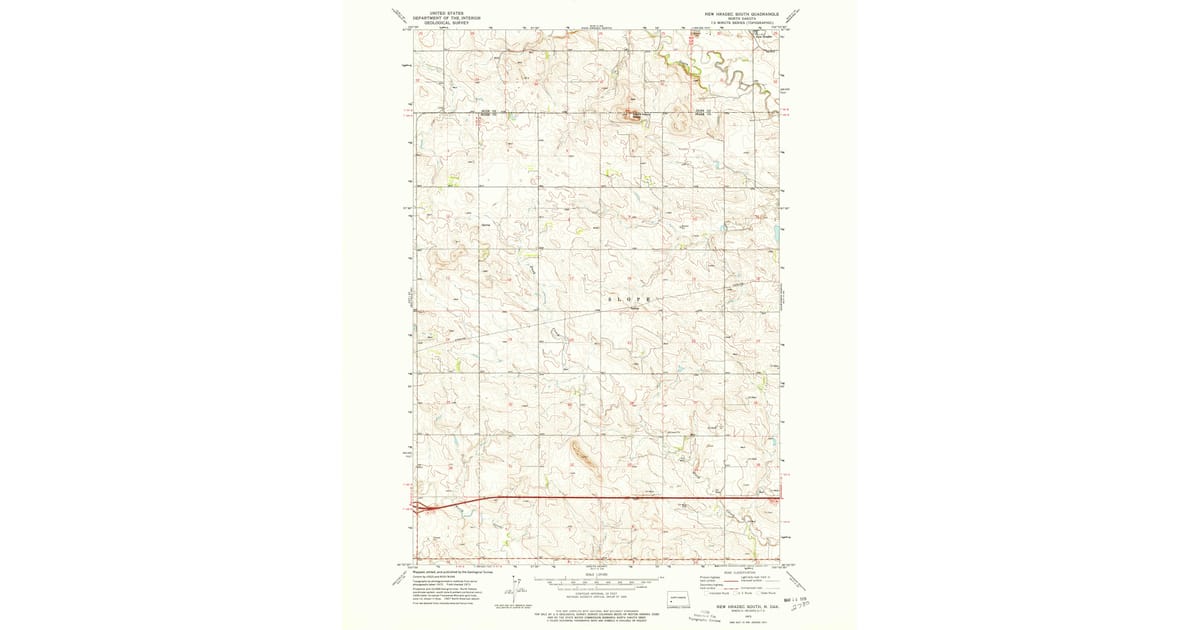 1973 Map of New Hradec South, Stark County, ND — High-Res | Pastmaps