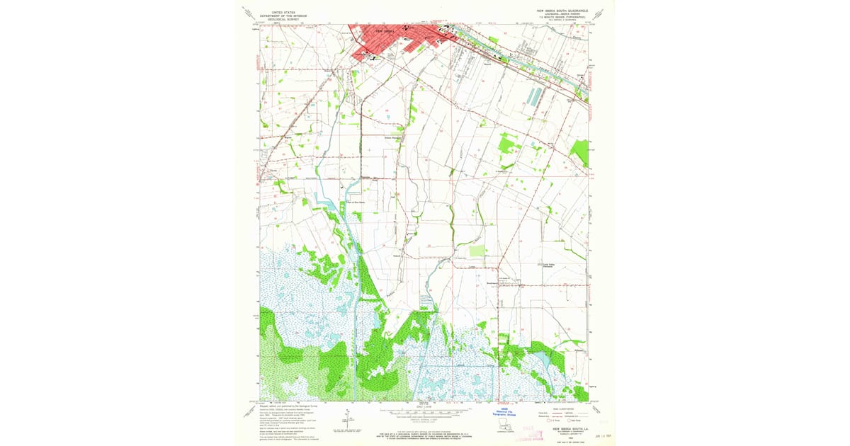 1963 Map of New Iberia South, Iberia Parish, LA — High-Res | Pastmaps