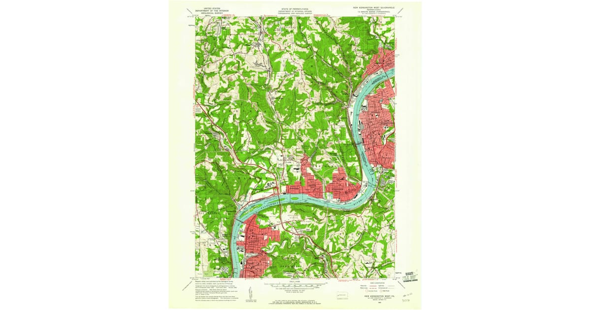 1960 Map of New Kensington West, Allegheny County, PA — High-Res | Pastmaps