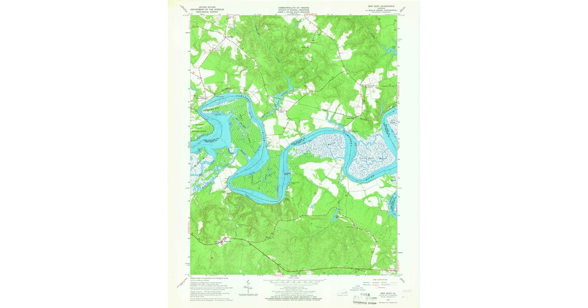 1965 Map of New Kent, VA — High-Res | Pastmaps