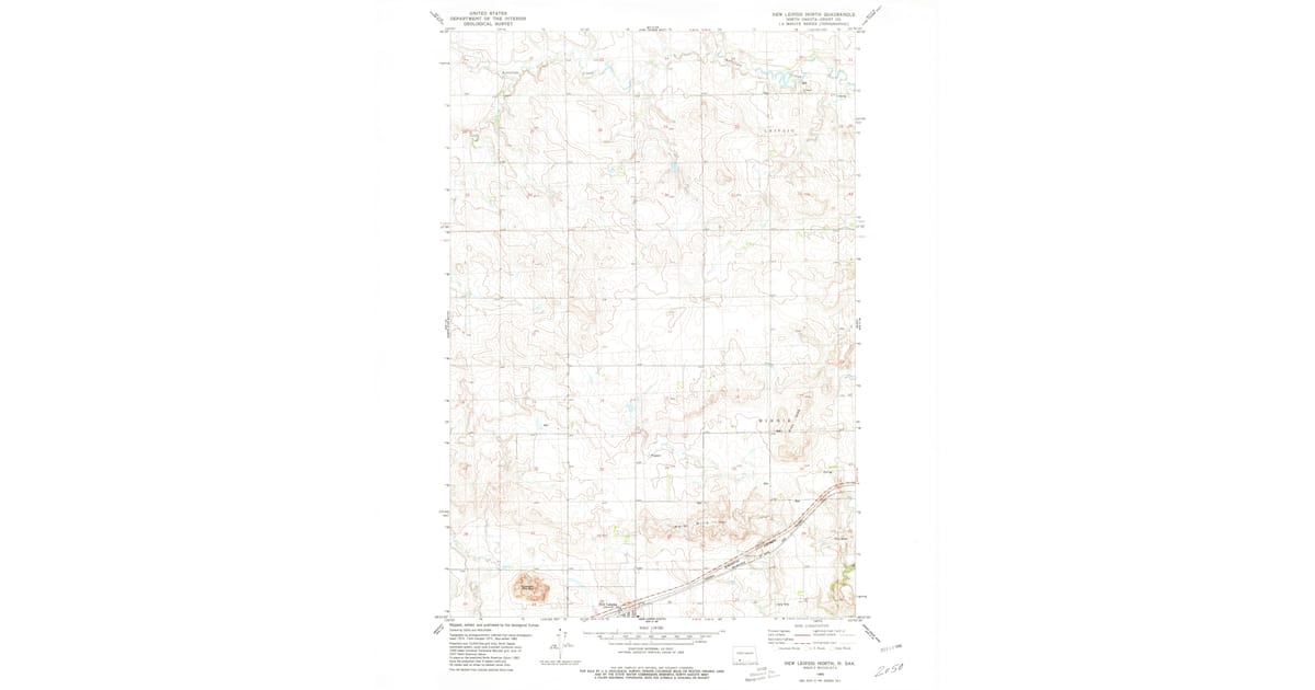 1980 Map of New Leipzig North, Grant County, ND — High-Res | Pastmaps