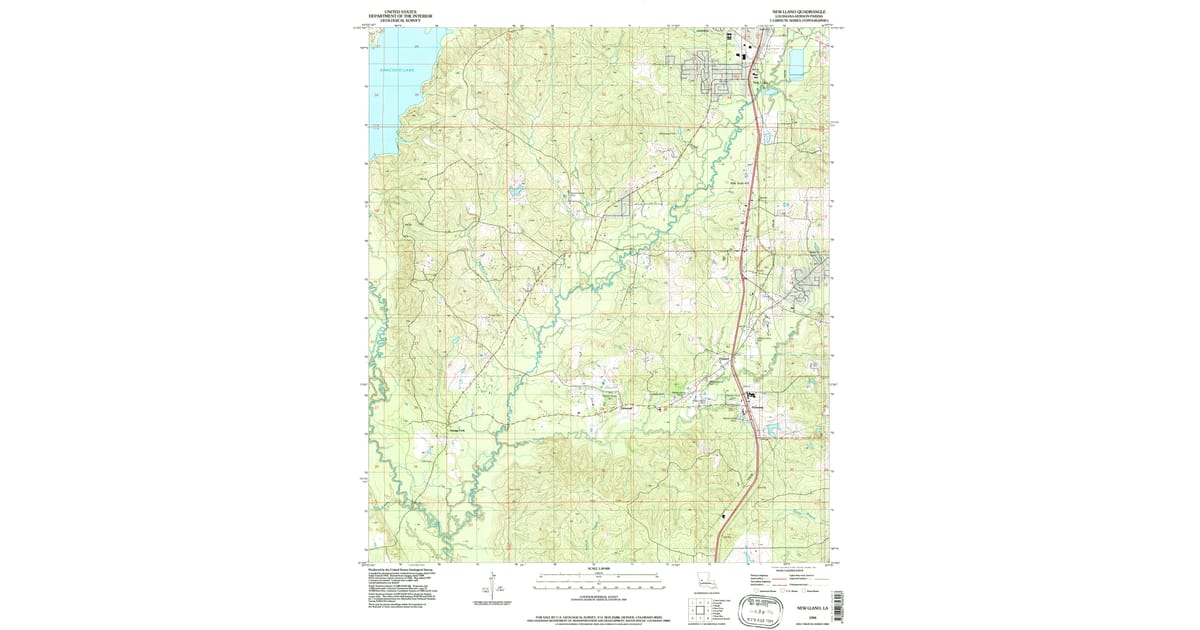1994 Map of New Llano, LA — High-Res | Pastmaps