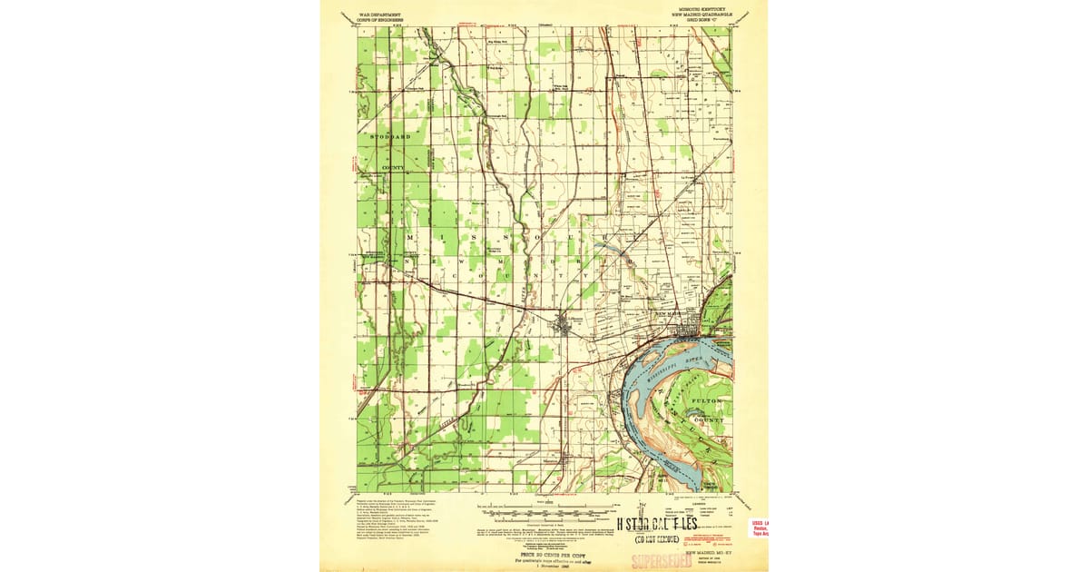 Old Maps of Big Ridge, MO for Academic Research | Pastmaps