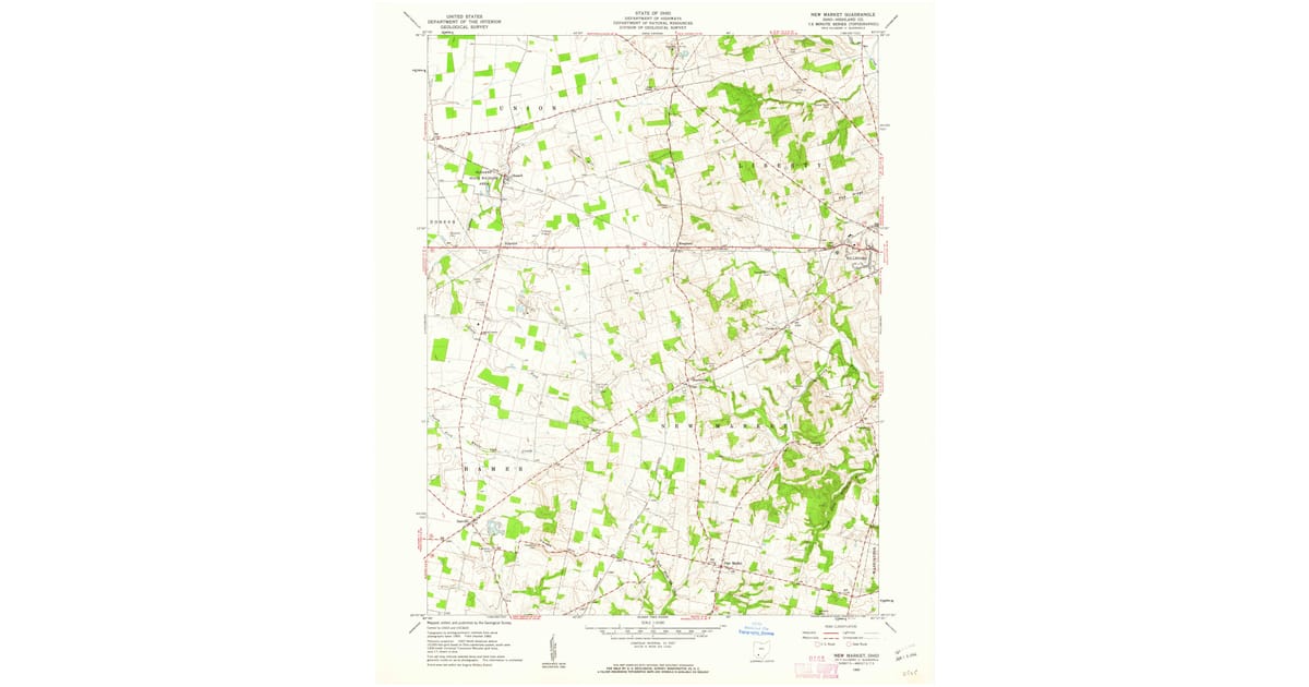 1960 Map of New Market, Highland County, OH — High-Res | Pastmaps