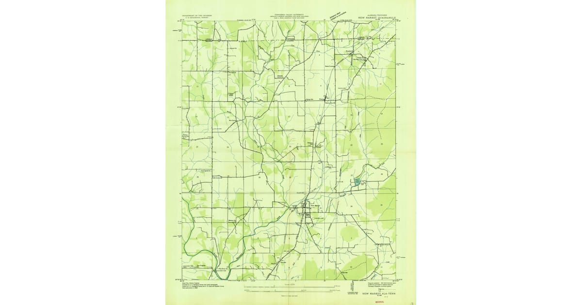 1936 Map of New Market, AL — High-Res | Pastmaps