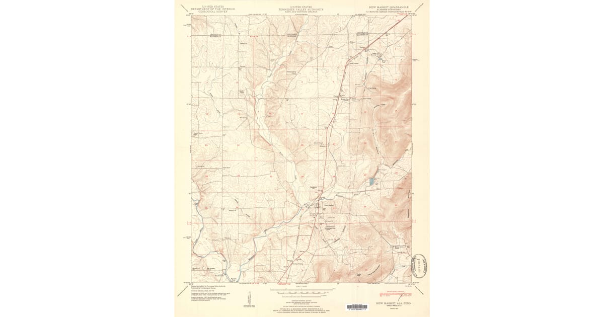 1951 Map of New Market, AL — High-Res | Pastmaps