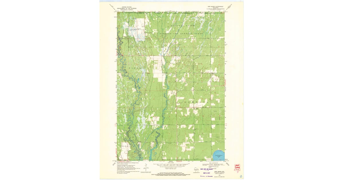 1969 Map of New Miner, Juneau County, WI — High-Res | Pastmaps