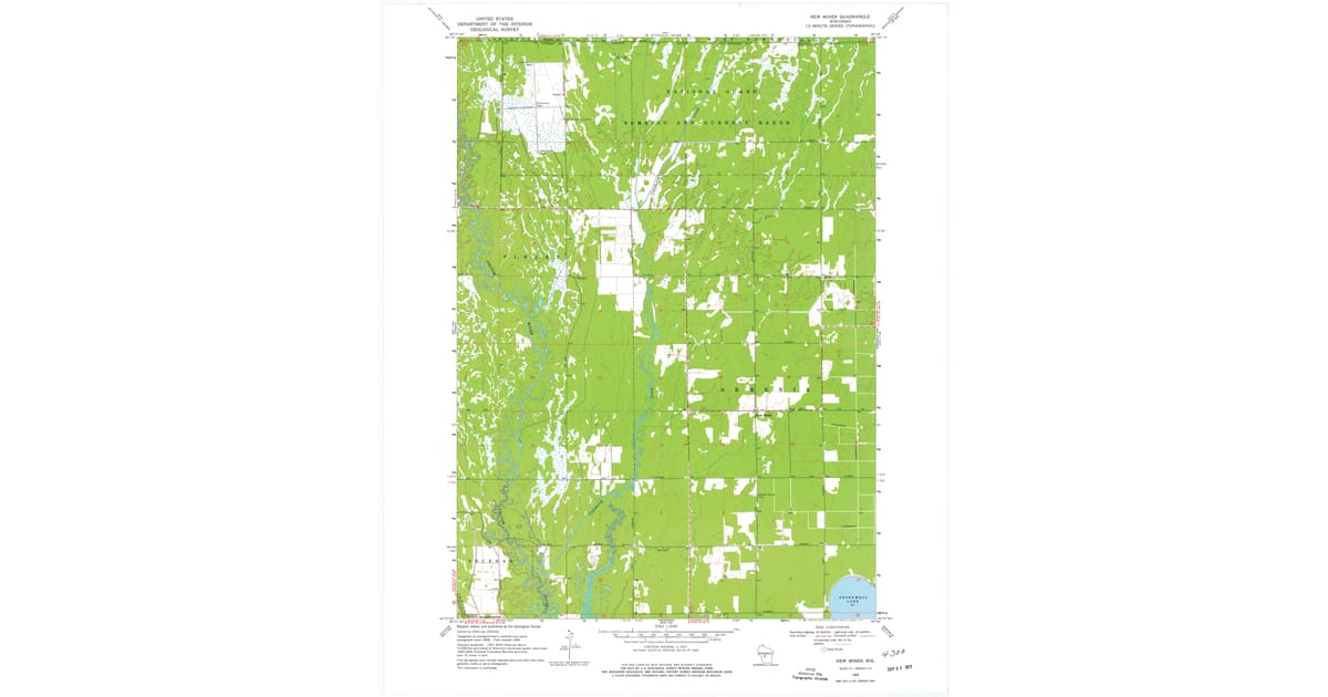 1969 Map of New Miner, Juneau County, WI — High-Res, 1977 Print | Pastmaps