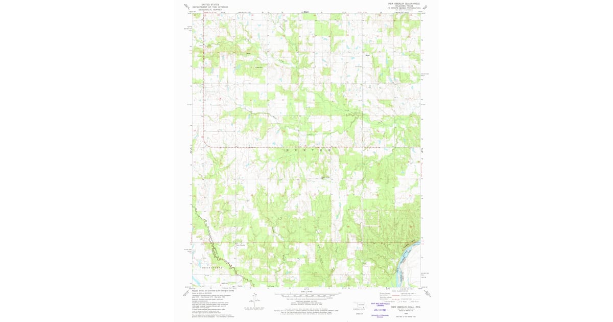 1980 Map of New Oberlin, Choctaw County, OK — High-Res | Pastmaps