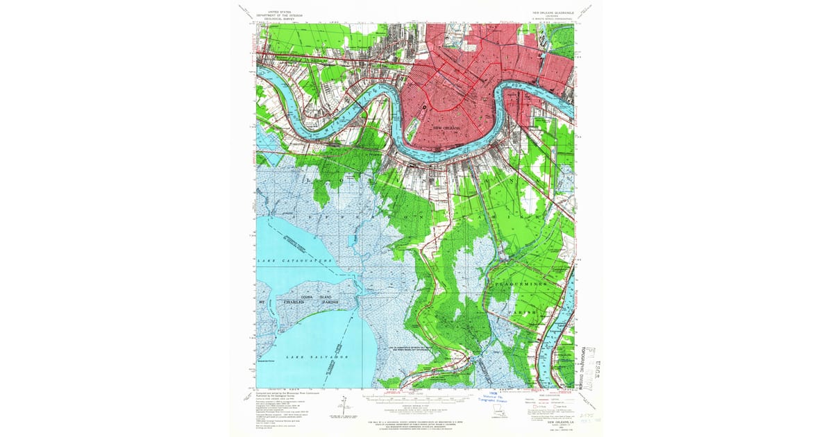 1950s Maps of River Ridge, LA | Pastmaps
