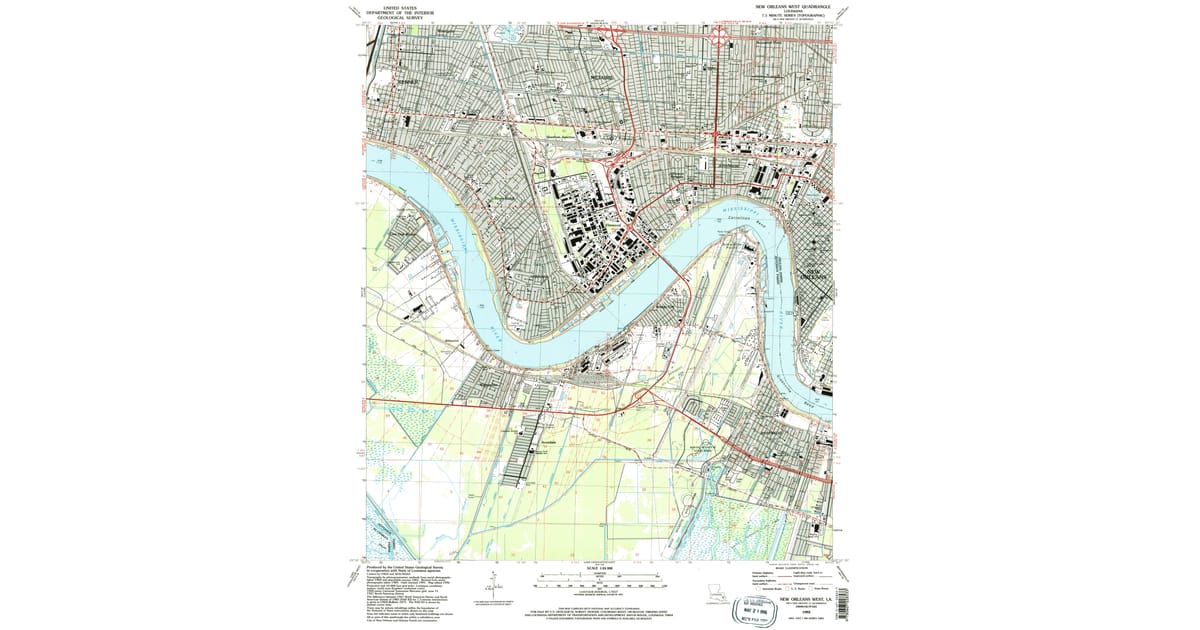 1990s Maps of River Ridge, LA | Pastmaps