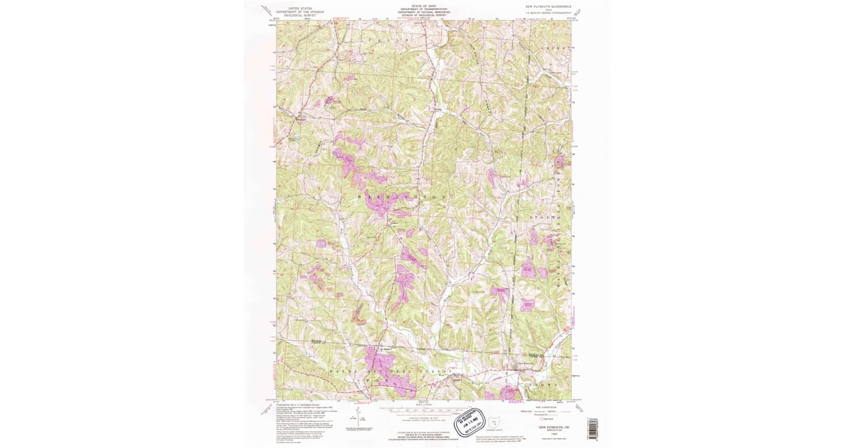 1992 Map of New Plymouth, Hocking County, OH — High-Res | Pastmaps
