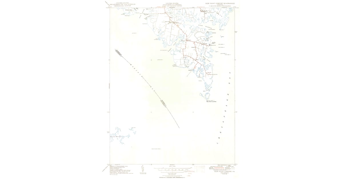 1948 Map of New Point Comfort, Mathews County, VA — High-Res | Pastmaps