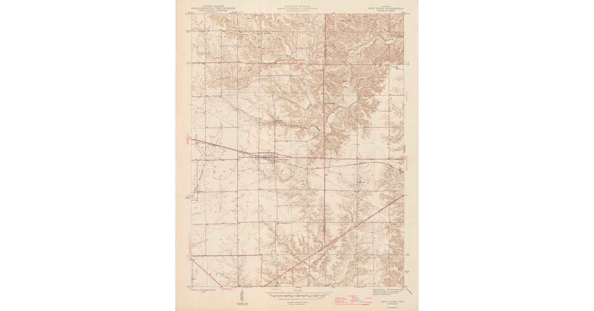 1946 Map of New Point, IN — High-Res | Pastmaps