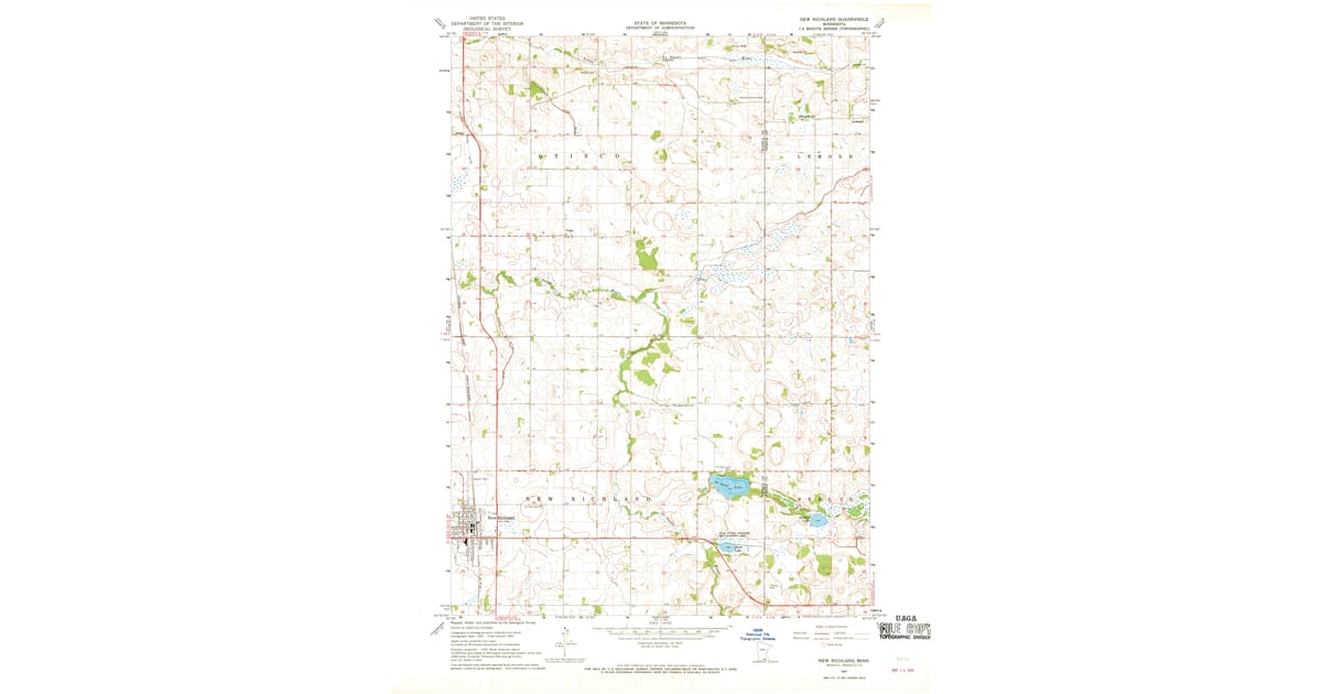 1967 Map of New Richland, MN — High-Res | Pastmaps