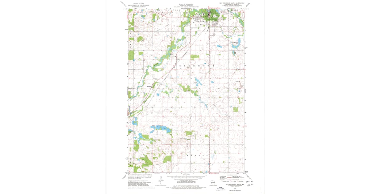 1974 Map of New Richmond South, St. Croix County, WI — High-Res | Pastmaps
