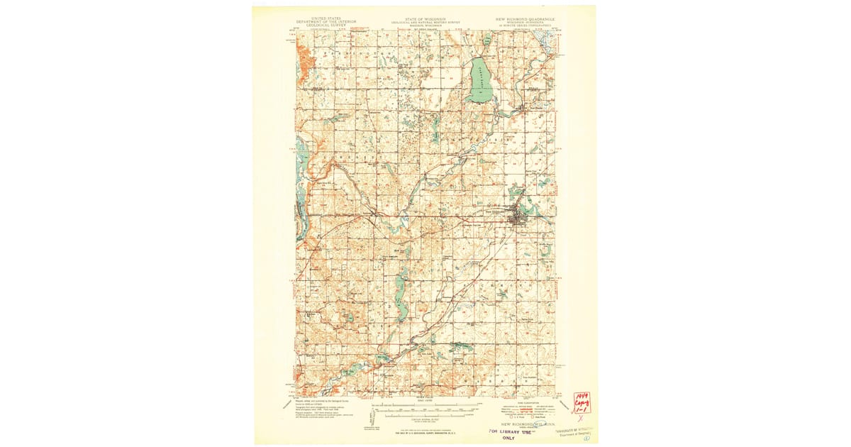 1949 Map of New Richmond, WI — High-Res | Pastmaps