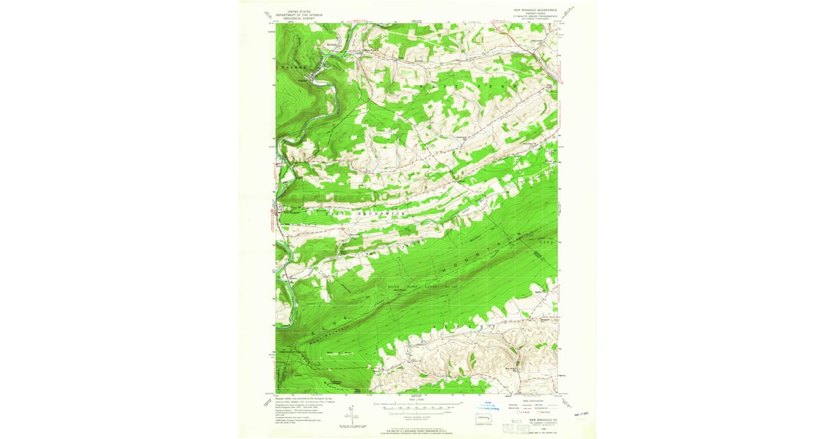 1956 Map of New Ringgold, PA — High-Res, 1965 Print | Pastmaps